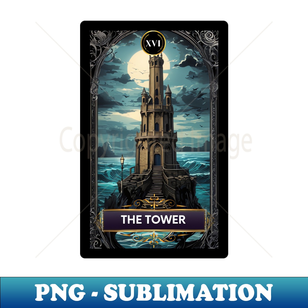 The Tower Card from The Mermaid Tarot Deck - Premium PNG Sub | Inspire ...