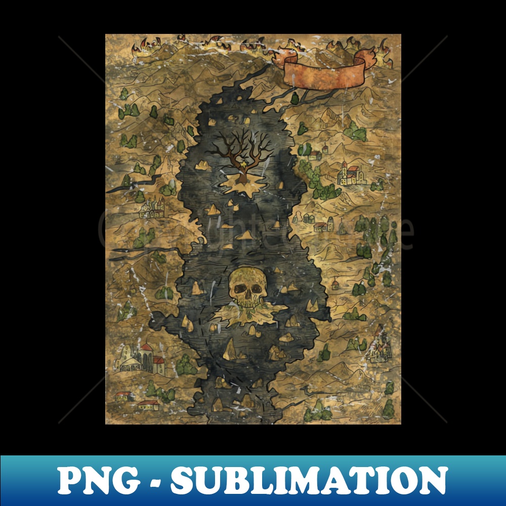 Pirate Map 2 Fantasy - PNG Transparent Sublimation Design - | Inspire ...