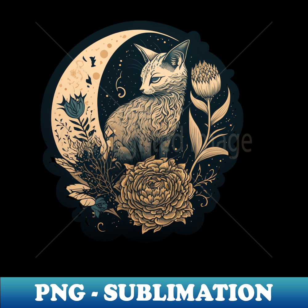 Moon Cat - Aesthetic Sublimation Digital File - Bold & Eye-c | Inspire ...
