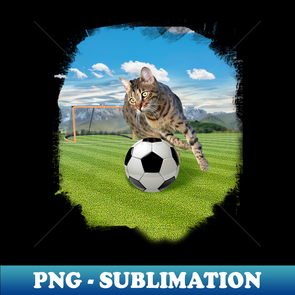 Bengal Cat Playing Soccer Football - Modern Sublimation PNG | Inspire ...
