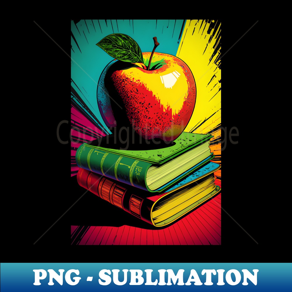 Apple and Books - Decorative Sublimation PNG File - Bring Yo | Inspire ...