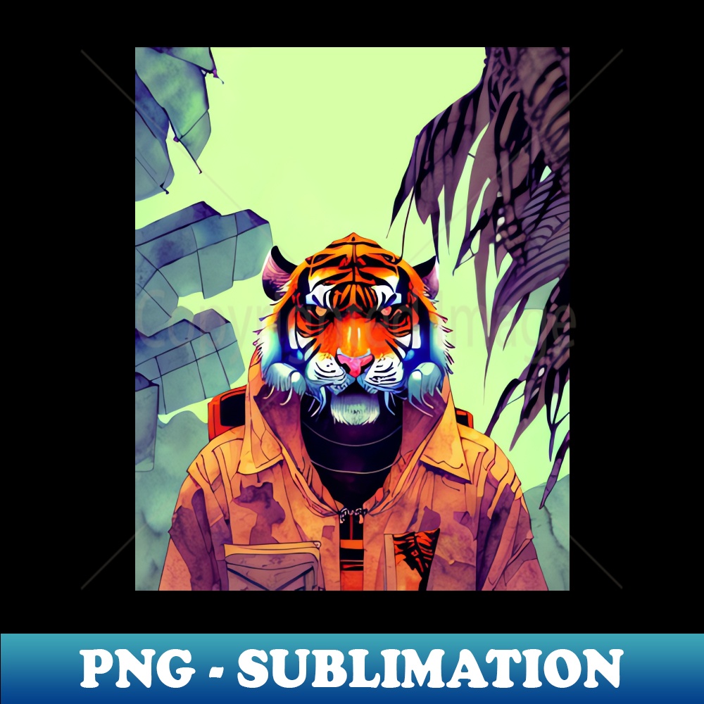 Anamorphic Lion wearing a Jacket - Instant PNG Sublimation D | Inspire ...