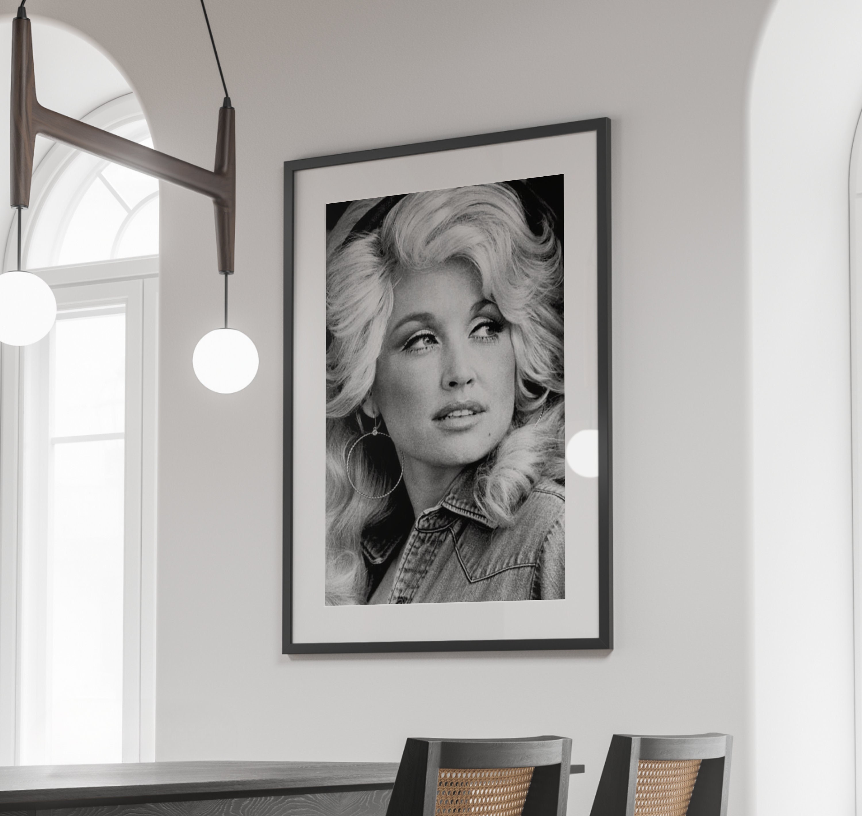 Dolly Parton Poster, Black and White Art Print, Country Musi | Inspire ...