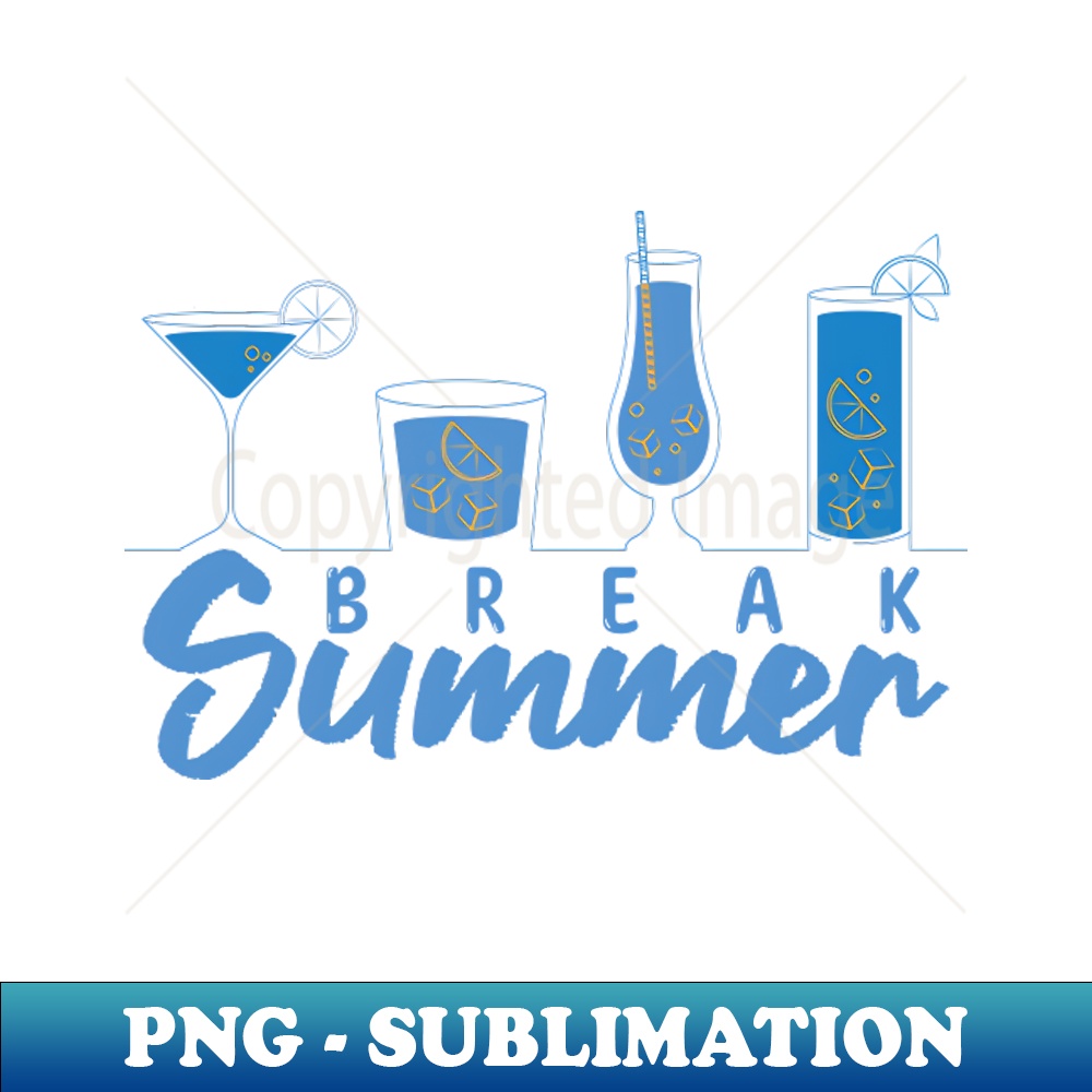 Summer Time Linework Fruity Cocktails - PNG Transparent Subl - Inspire ...