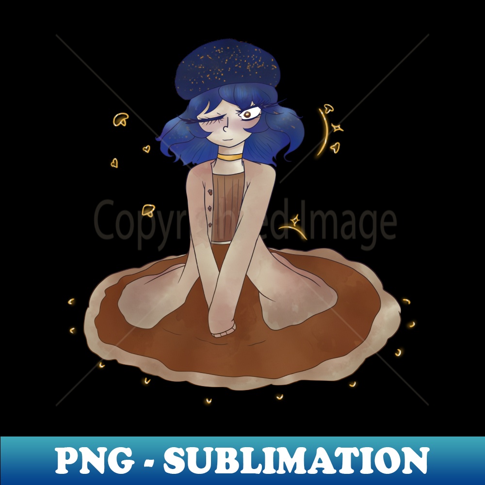 Whimsigoth Cottagecore Blue Mushroom Girl - PNG Transparent | Inspire ...