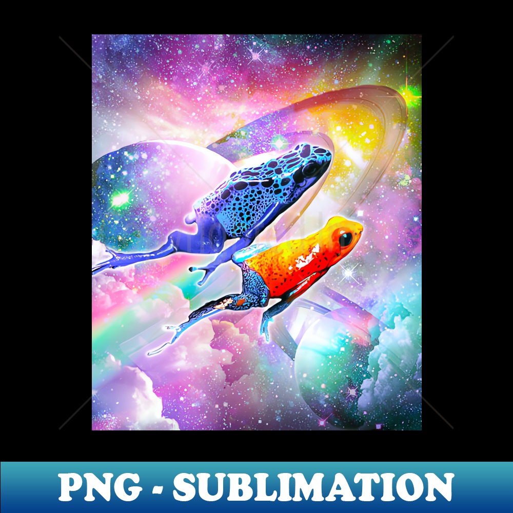 Poison Dart Arrow Frog In Space - Retro PNG Sublimation Digi | Inspire ...
