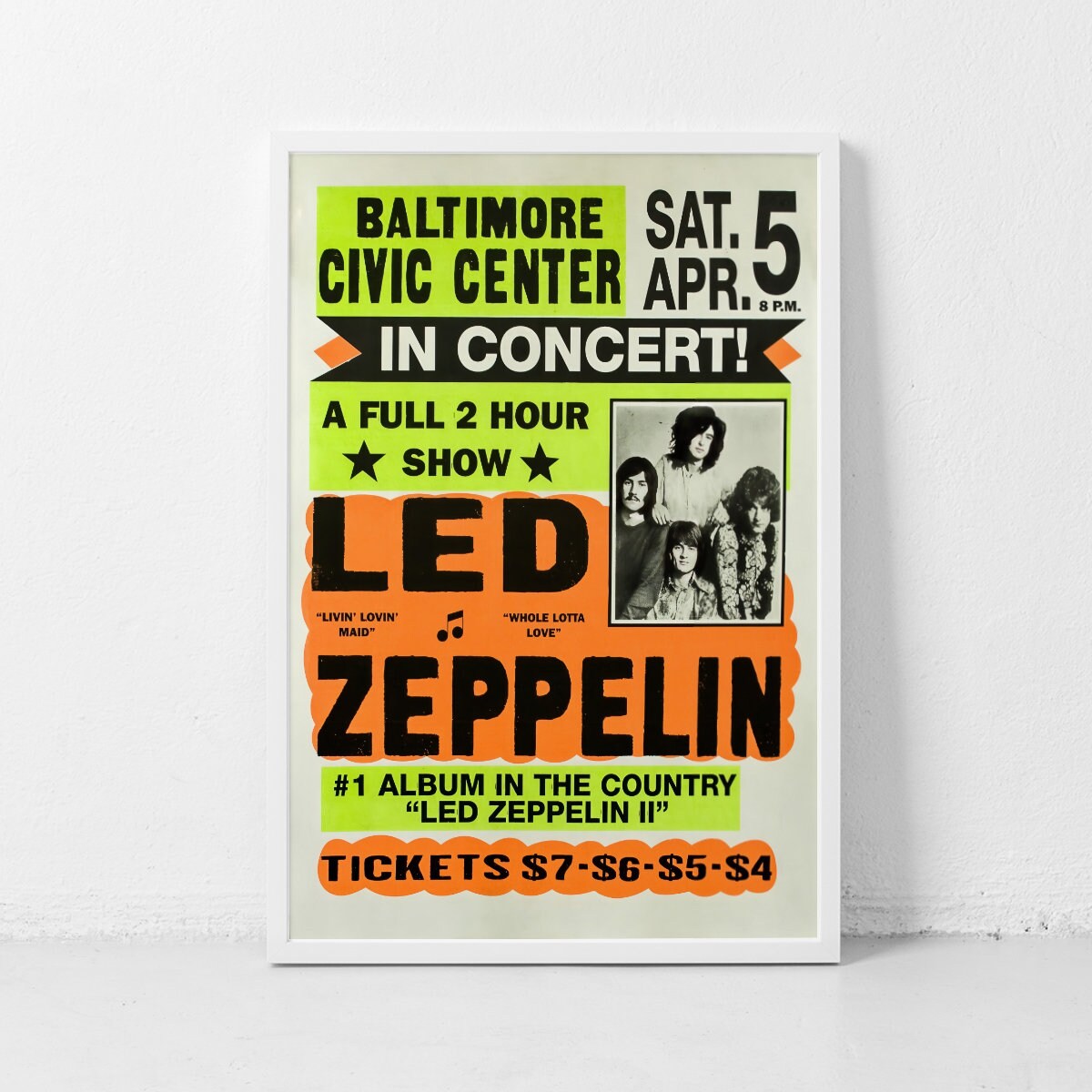 Led Zeppelin Music Gig Concert Poster Classic Retro Rock Vin | Inspire ...