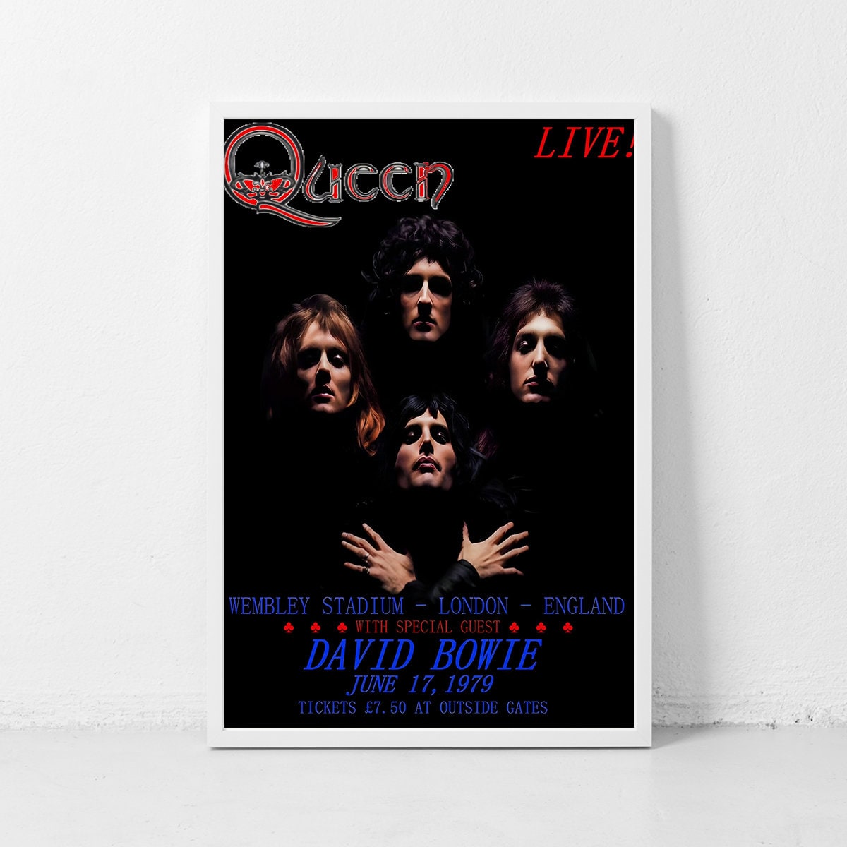 Queen Music Gig Concert Poster Classic Retro Rock Vintage Wa | Inspire ...