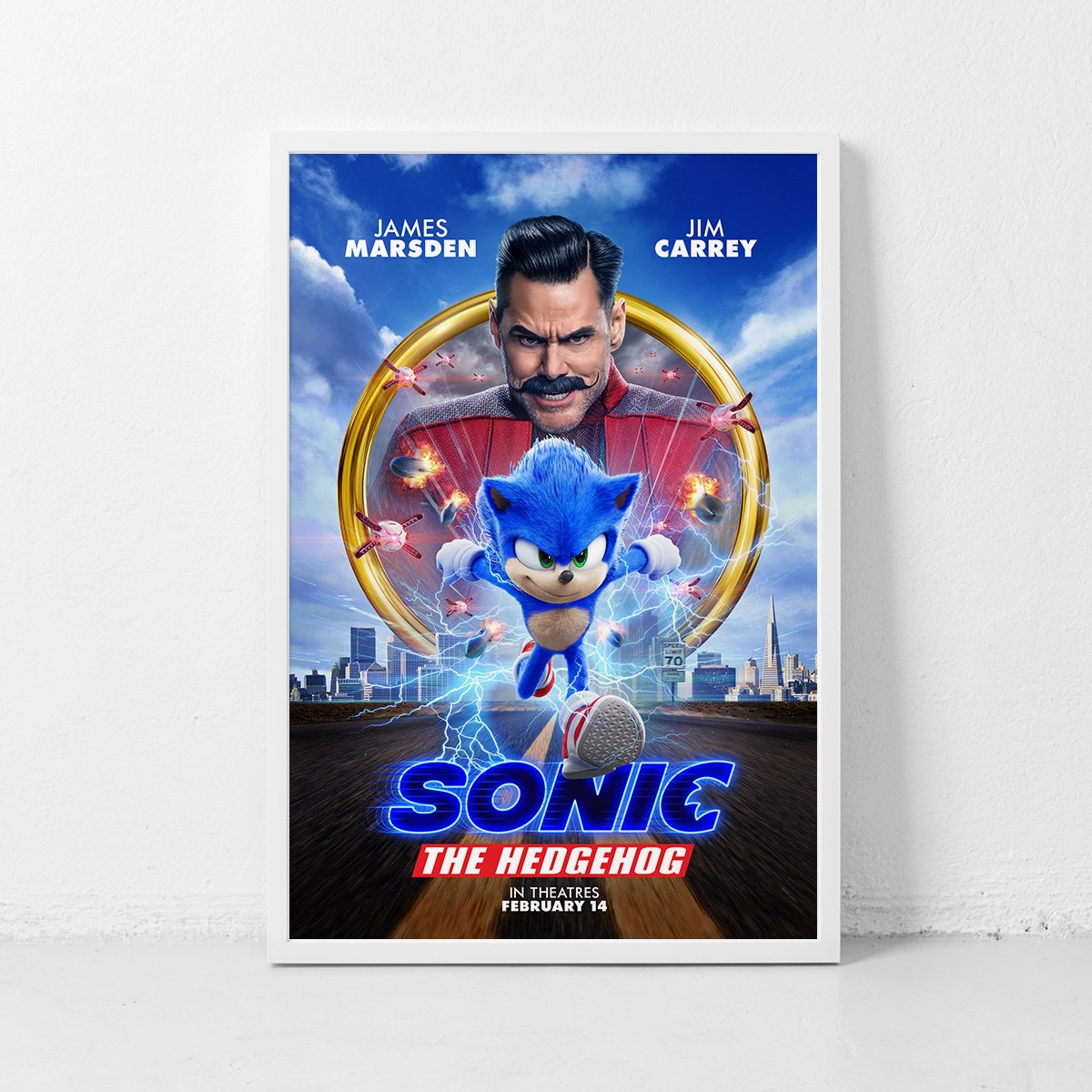 Sonic the Hedgehog Movie Poster Print Art Cinema, Prints Pai | Inspire ...