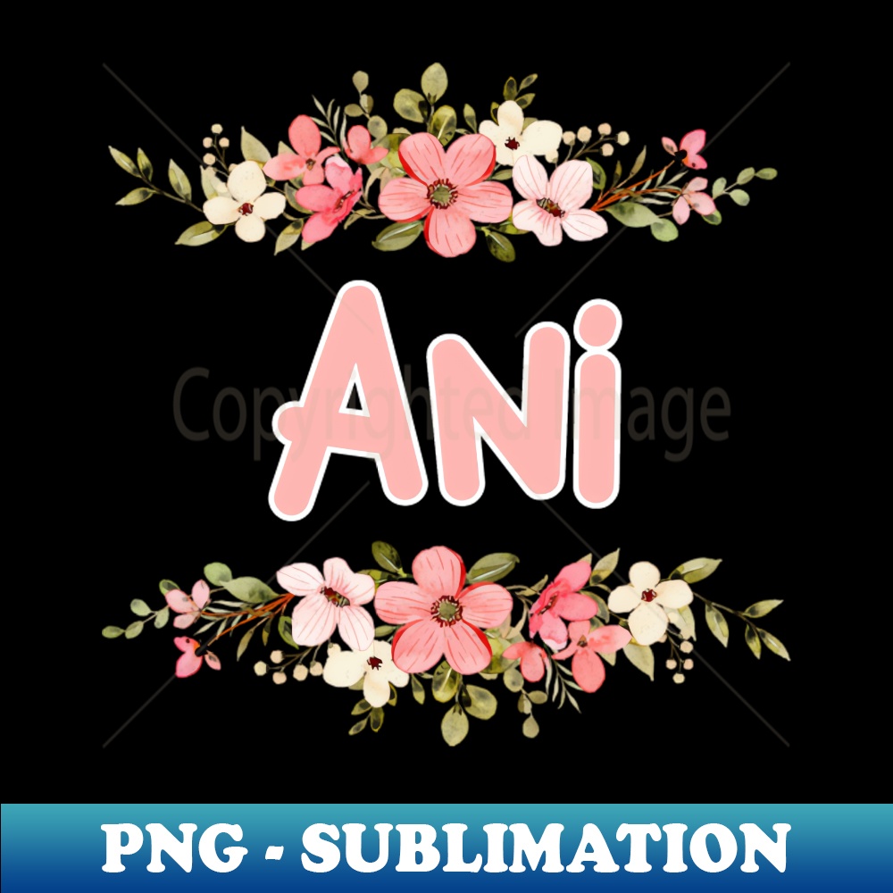 Flower Border Ani Name Label - Stylish Sublimation Digital D | Inspire ...