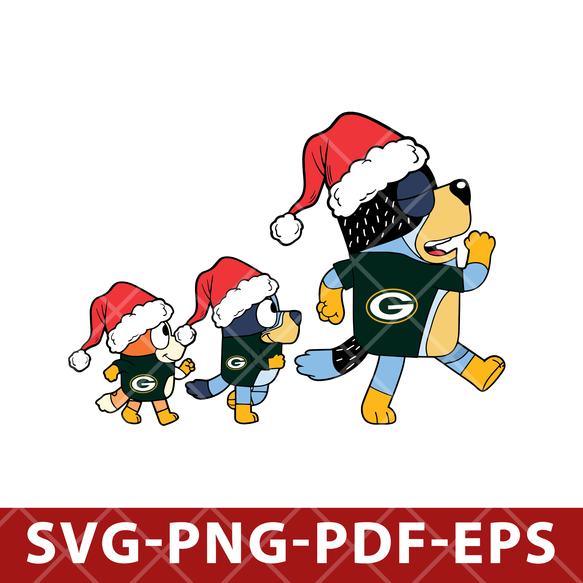 Green Bay Packers_Bluey-002,NFL SVG, Bluey NFL SVG DXF EPS - Inspire Uplift