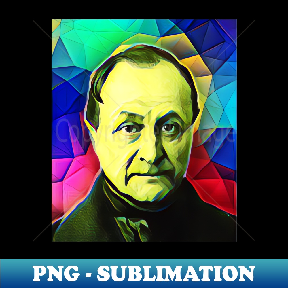 Auguste Comte Colourful Portrait Auguste Comte Artwork 7 - | Inspire Uplift