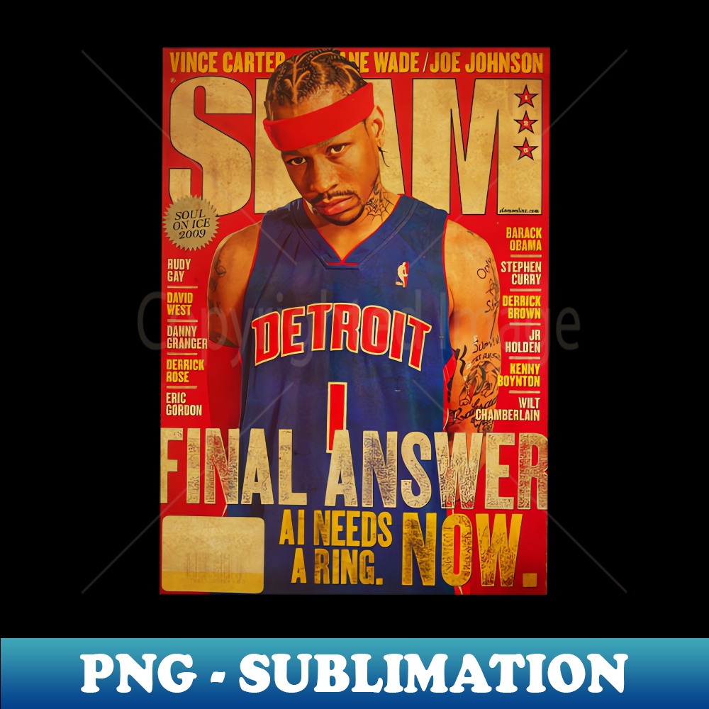 Old Allen Iverson Cover Style - PNG Transparent Sublimation | Inspire ...
