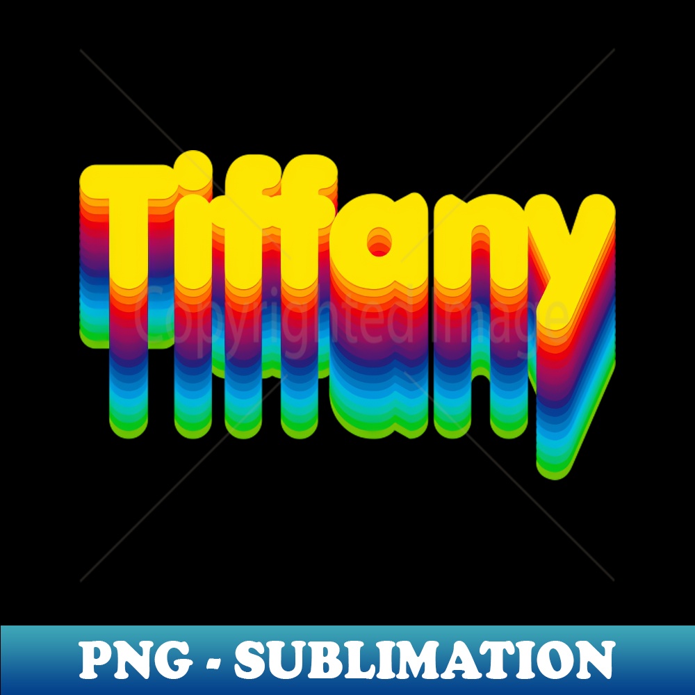 Rainbow Layers Tiffany Name Label - Instant PNG Sublimation | Inspire ...