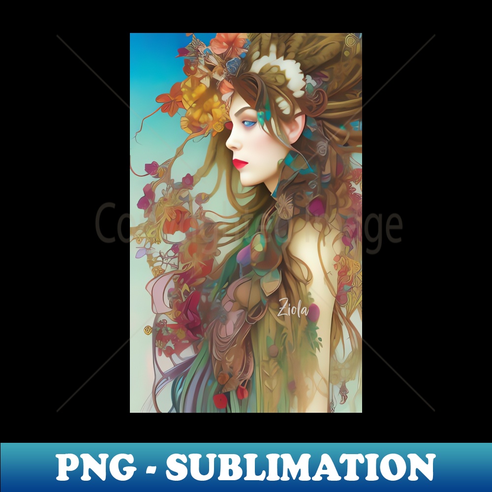 Stunning Hippie Chic Earth Goddess with Flowers - PNG Transp - Inspire ...