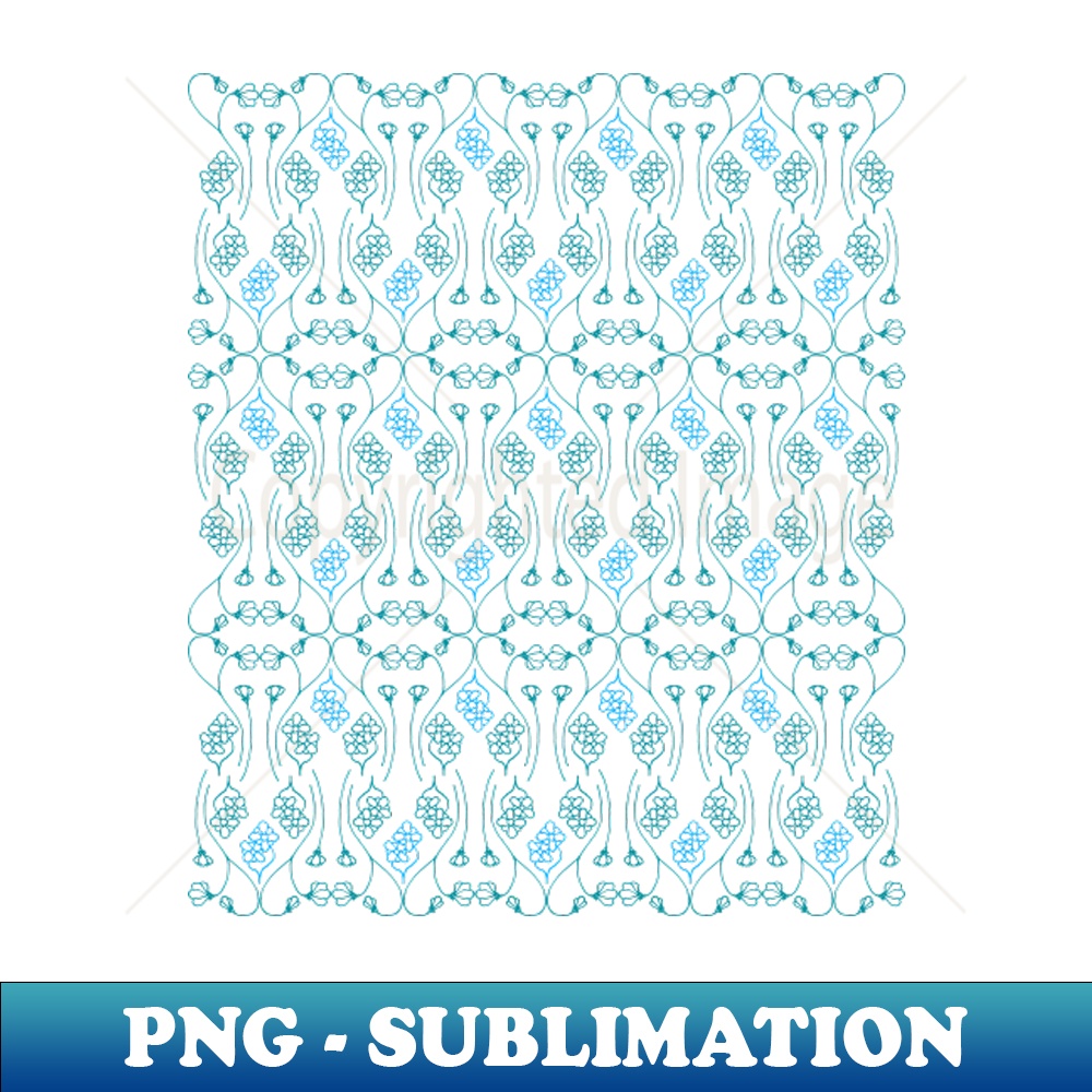 Blue and Green Floral Pattern - PNG Transparent Sublimation | Inspire ...