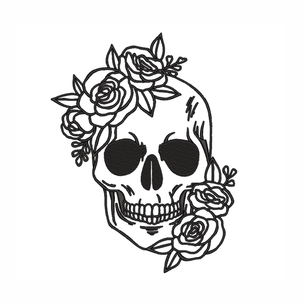 Skull Machine Embroidery Design, Flower Embroidery Design, 6 | Inspire ...