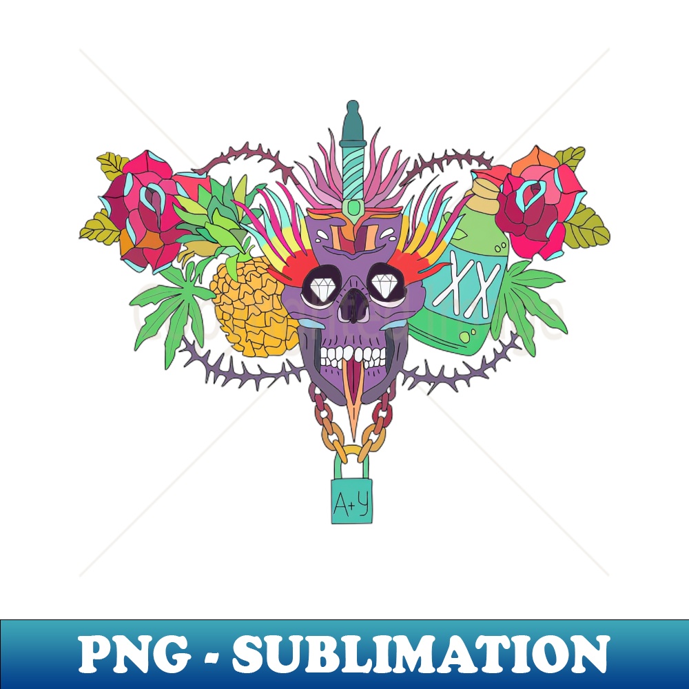 skulls and flowers - PNG Transparent Digital Download File f - Inspire ...