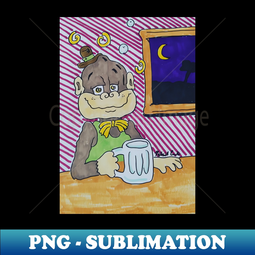 Drunken Monkey in the Bar - Premium PNG Sublimation File - C | Inspire ...