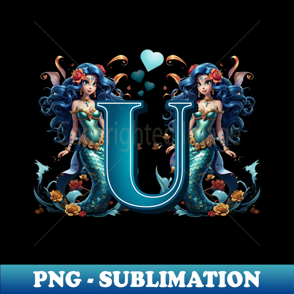 Mermaid Alphabet The Letter U - Signature Sublimation PNG Fi | Inspire ...