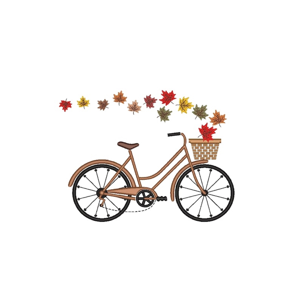 Autumn Bicycle Machine Embroidery Design, Fall Embroidery De | Inspire ...