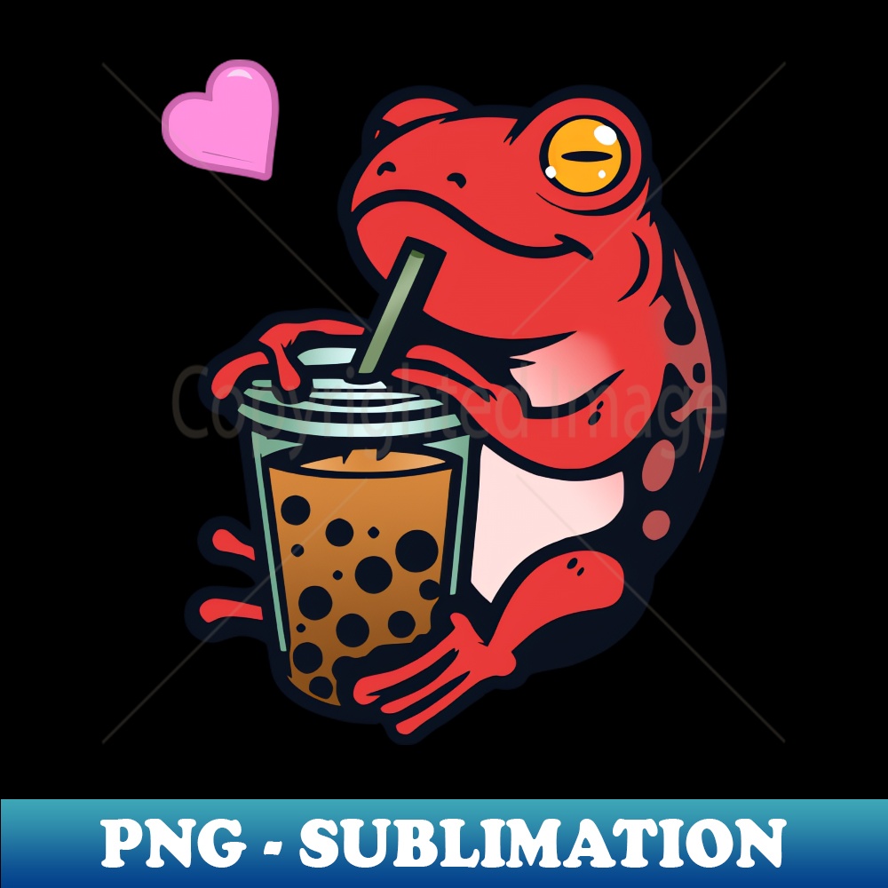 Boba Tea Frog - Red - Exclusive PNG Sublimation Download - B | Inspire ...