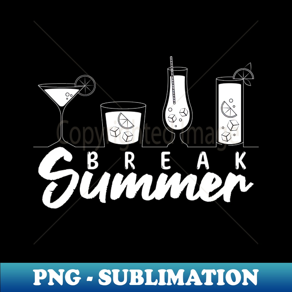 Summer Time Lineart Fruity Cocktails - PNG Transparent Subli - Inspire ...
