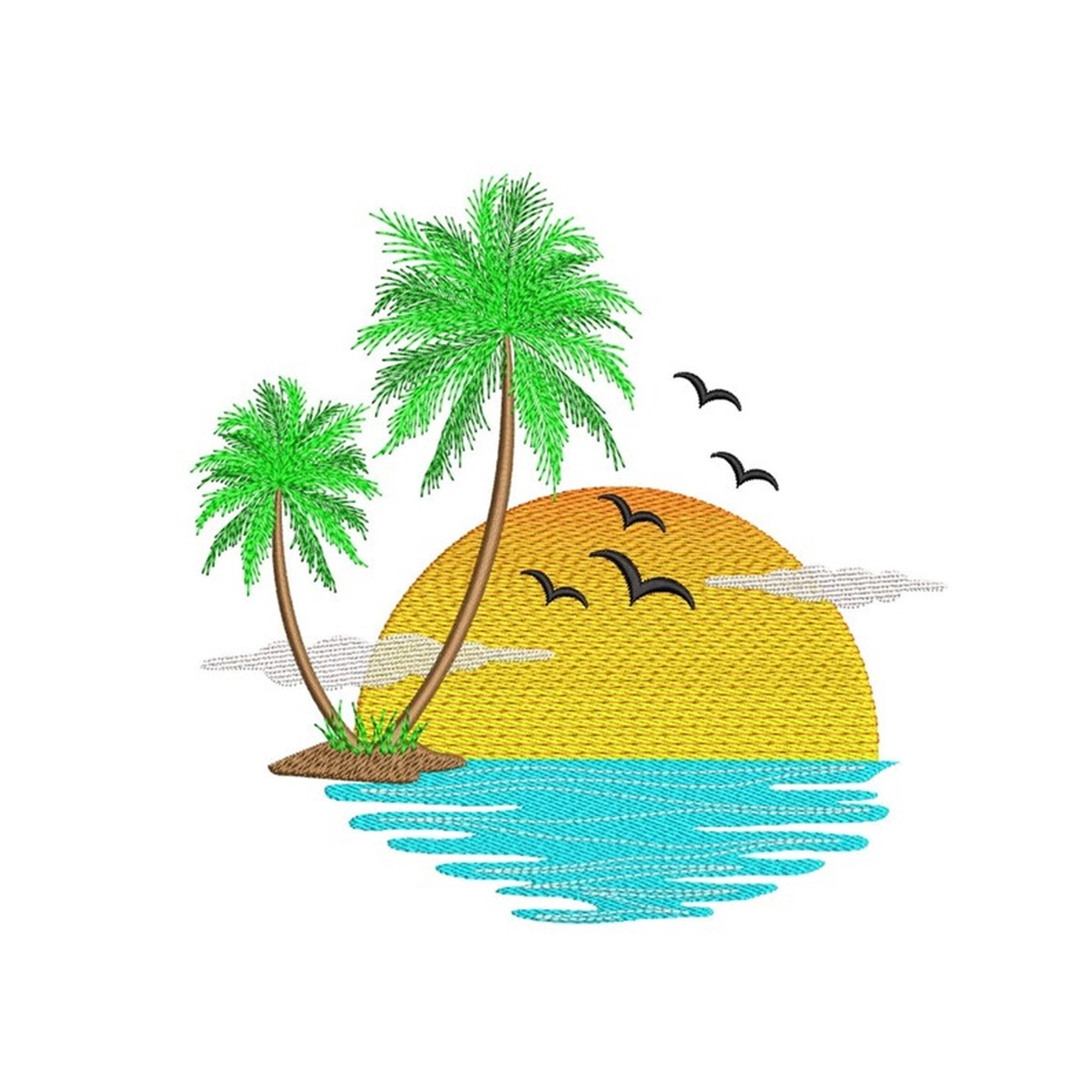 Palm Tree Embroidery Design, Summer Beach Embroidery Design, | Inspire ...