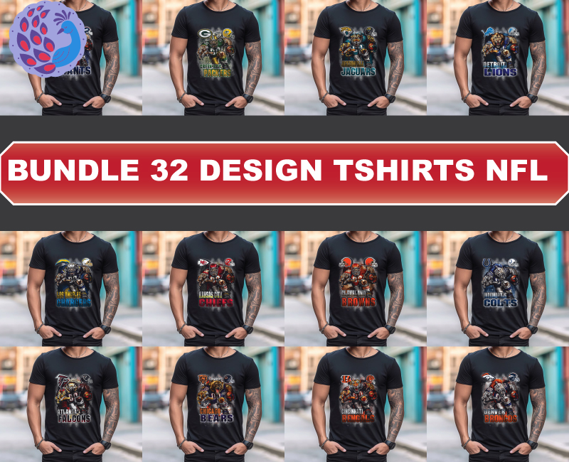 32 Teams NFL Tshirts Design, NFL Logo,Nfl Tshirts Png, Tshir | Inspire Uplift