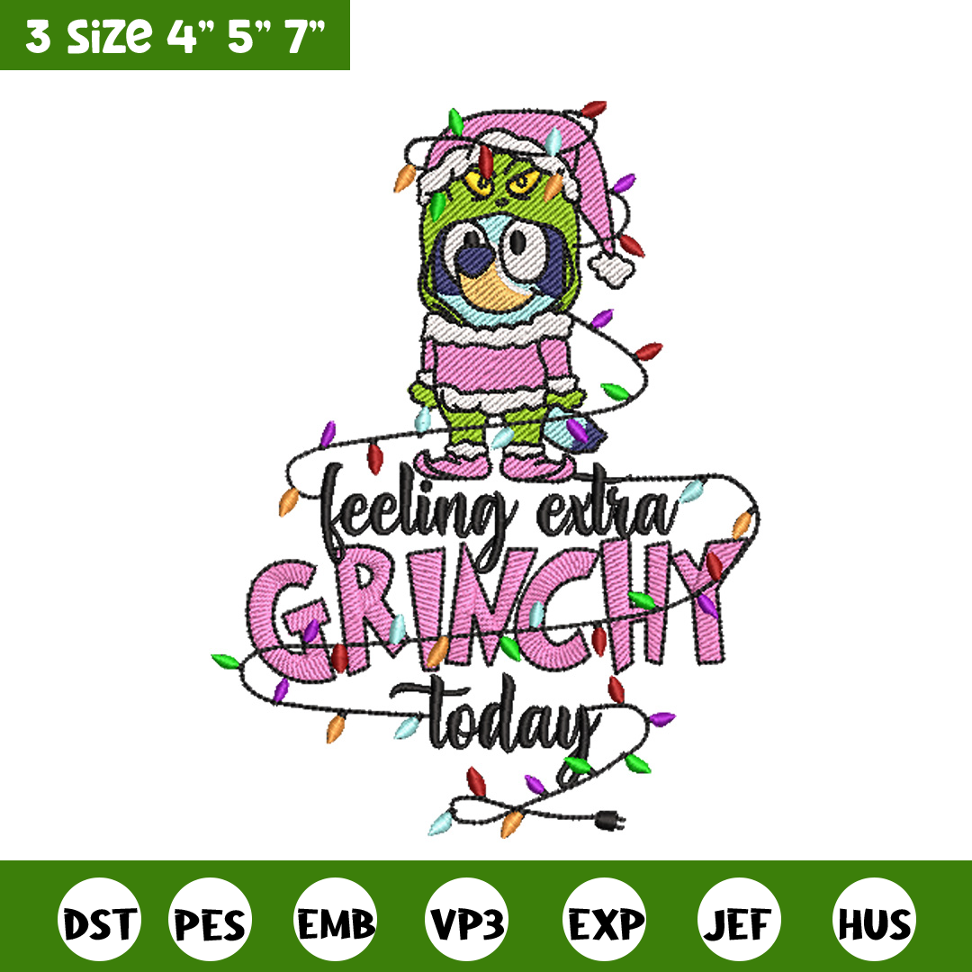 Bluey x grinch embroidery design, Bluey embroidery, Chrismas | Inspire ...