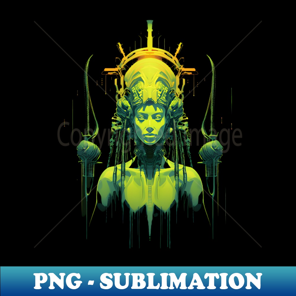 Cyberpunk Alien Queen Retro-Futuristic Goddess in Polished M | Inspire ...