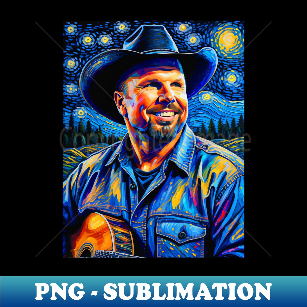 Garth Brooks in starry night - Instant PNG Sublimation Downl - Inspire ...