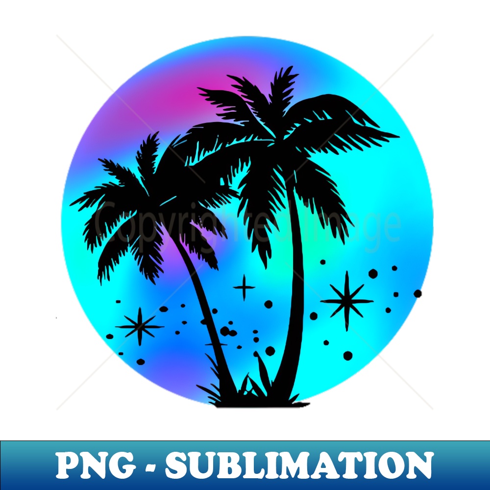 Vaporwave Palm Trees 80s 90s Neon Teal Blue Hot Pink and Pur | Inspire ...
