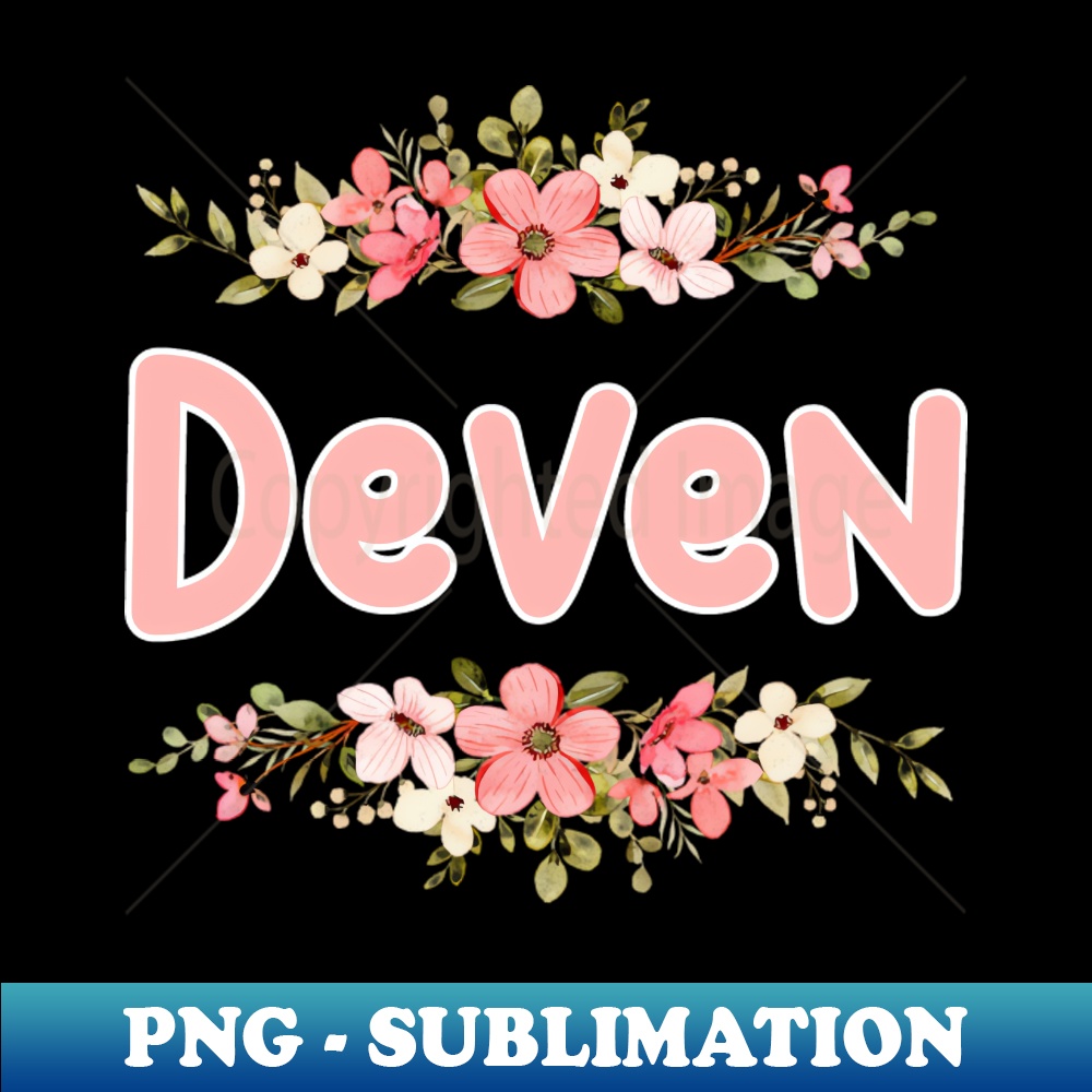 Flower Border Deven Name Label - High-Resolution PNG Sublima | Inspire ...
