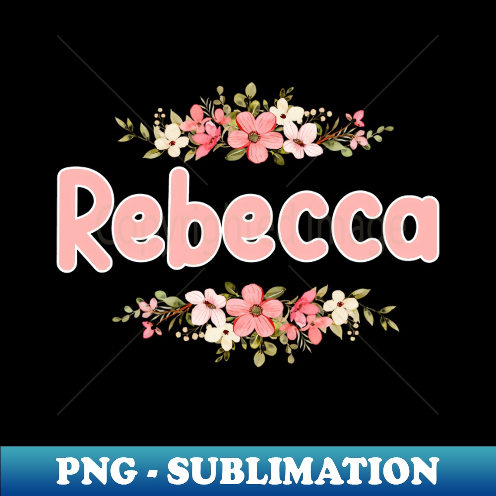 Flower Border Rebecca Name Label - Stylish Sublimation Digit | Inspire ...