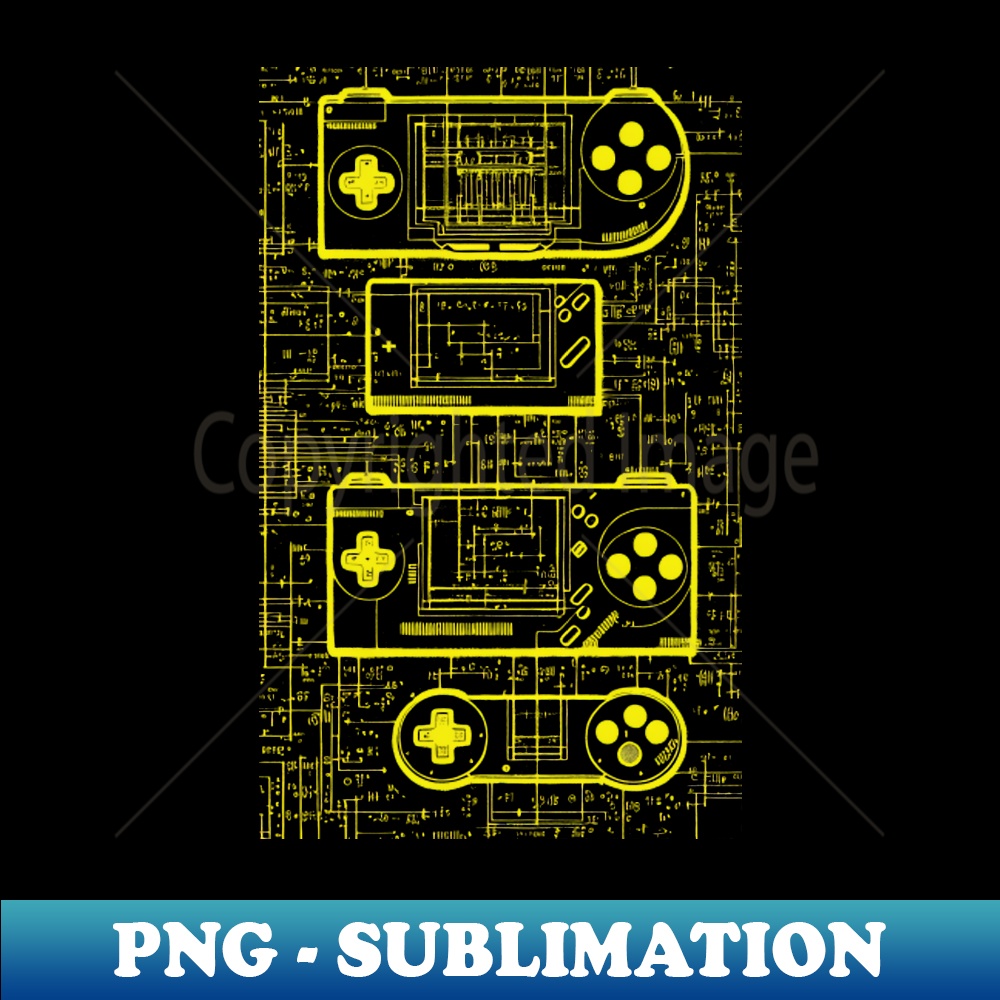 Neon Yellow Handheld Gaming Controller Da Vinci Blueprint - | Inspire ...