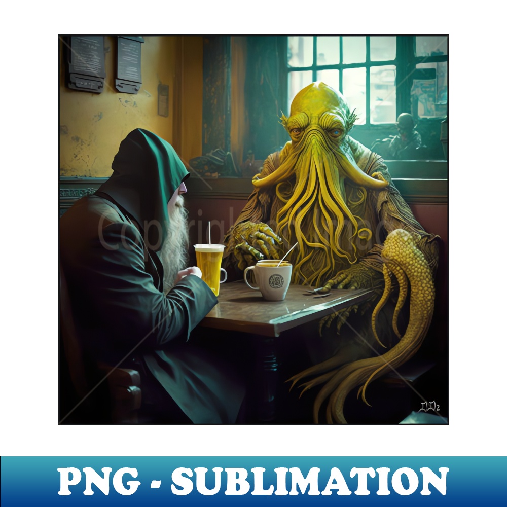 Coffee with Cthulhu 1 - Decorative Sublimation PNG File - Sp - Inspire ...