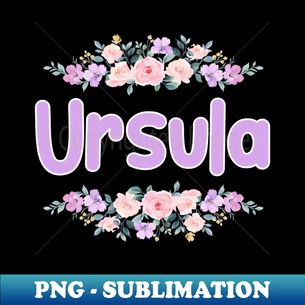 Purple Flower Ursula Name Label - Premium PNG Sublimation Fi - Inspire ...