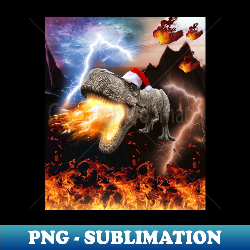 Christmas Fire Dinosaur Santa In Lightning Funny - Special E | Inspire ...