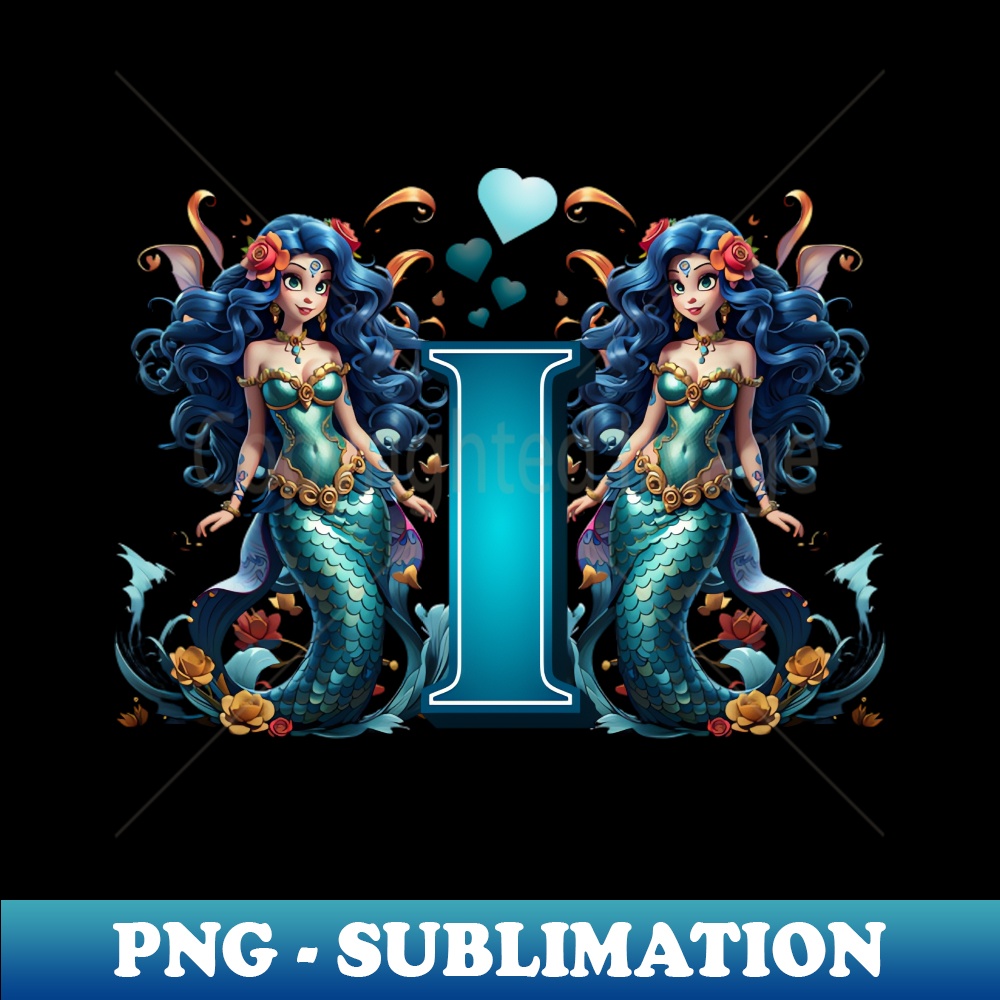 Mermaid Alphabet The Letter I - Premium PNG Sublimation File | Inspire ...