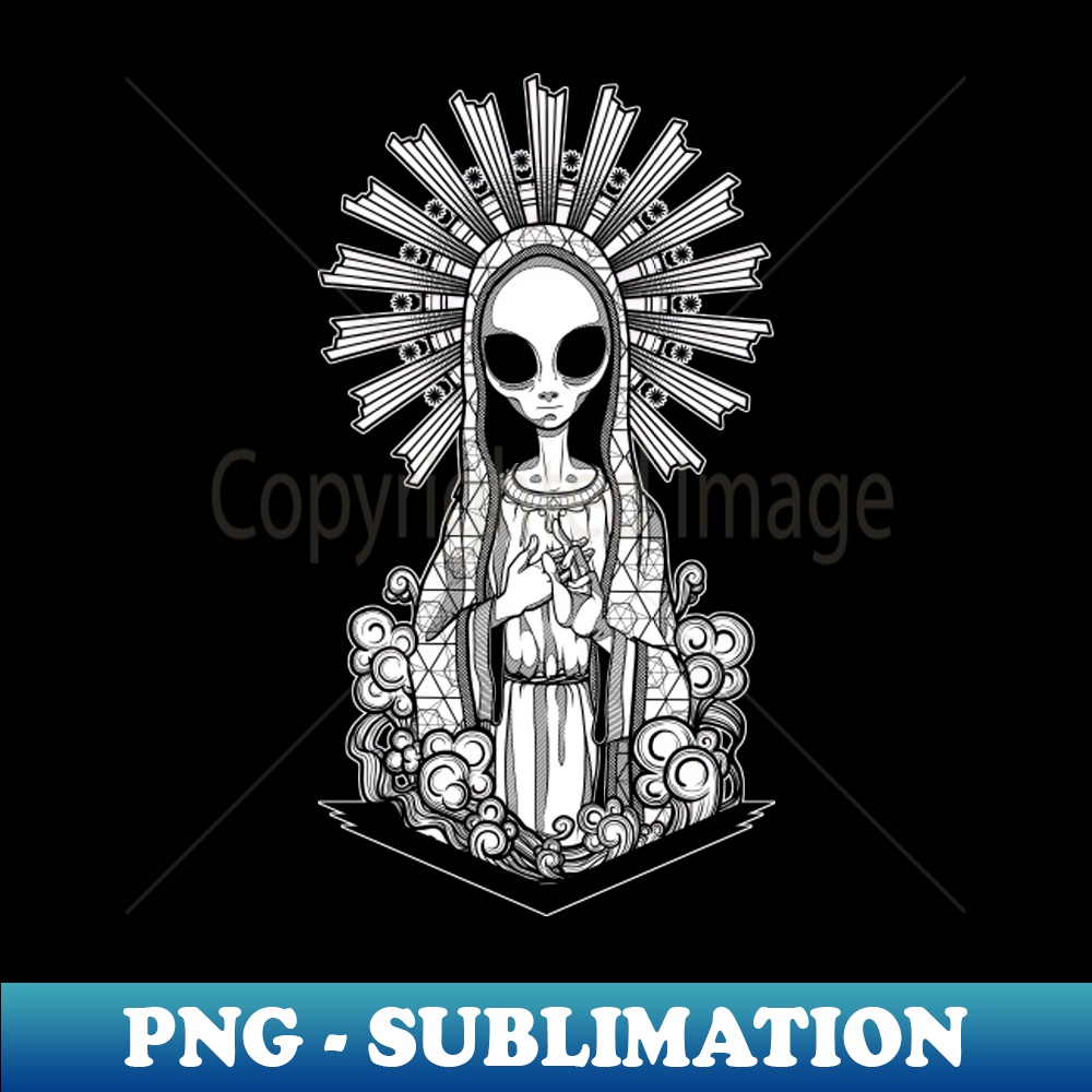 The alien Virgin - Black version - Modern Sublimation PNG Fi | Inspire ...