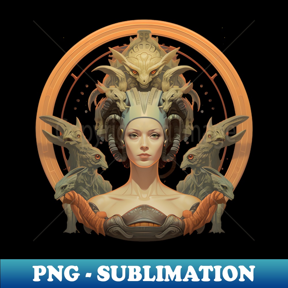 Hyper-Realistic Sci-Fi Baroque Alien Queen - PNG Transparent | Inspire ...