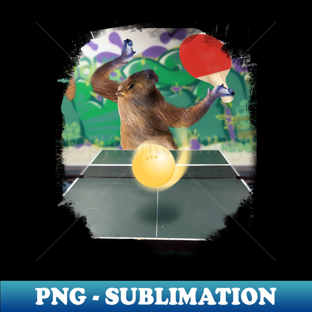Capybara Playing Table Tennis Ping Pong - Sublimation-Ready | Inspire Uplift