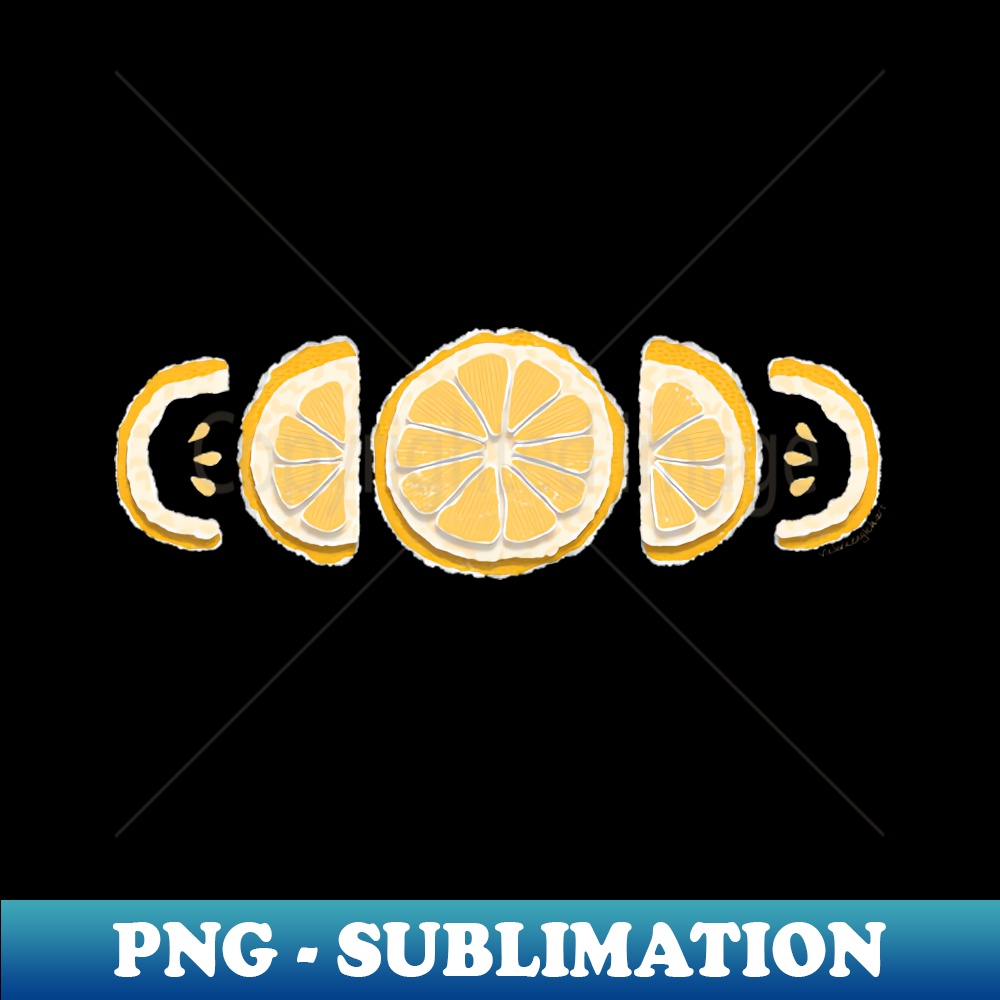 Lemon Moon Phases Torn Paper Collage - PNG Transparent Digit - Inspire ...