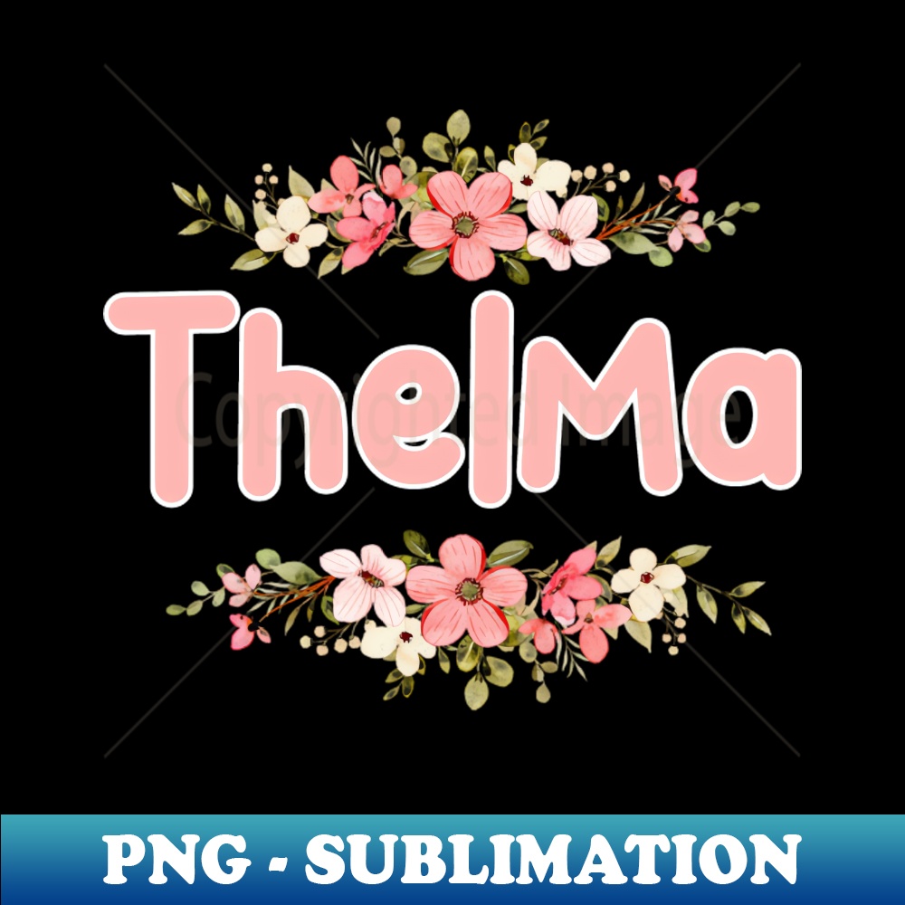 Flower Border Thelma Name Label - Modern Sublimation PNG Fil | Inspire ...