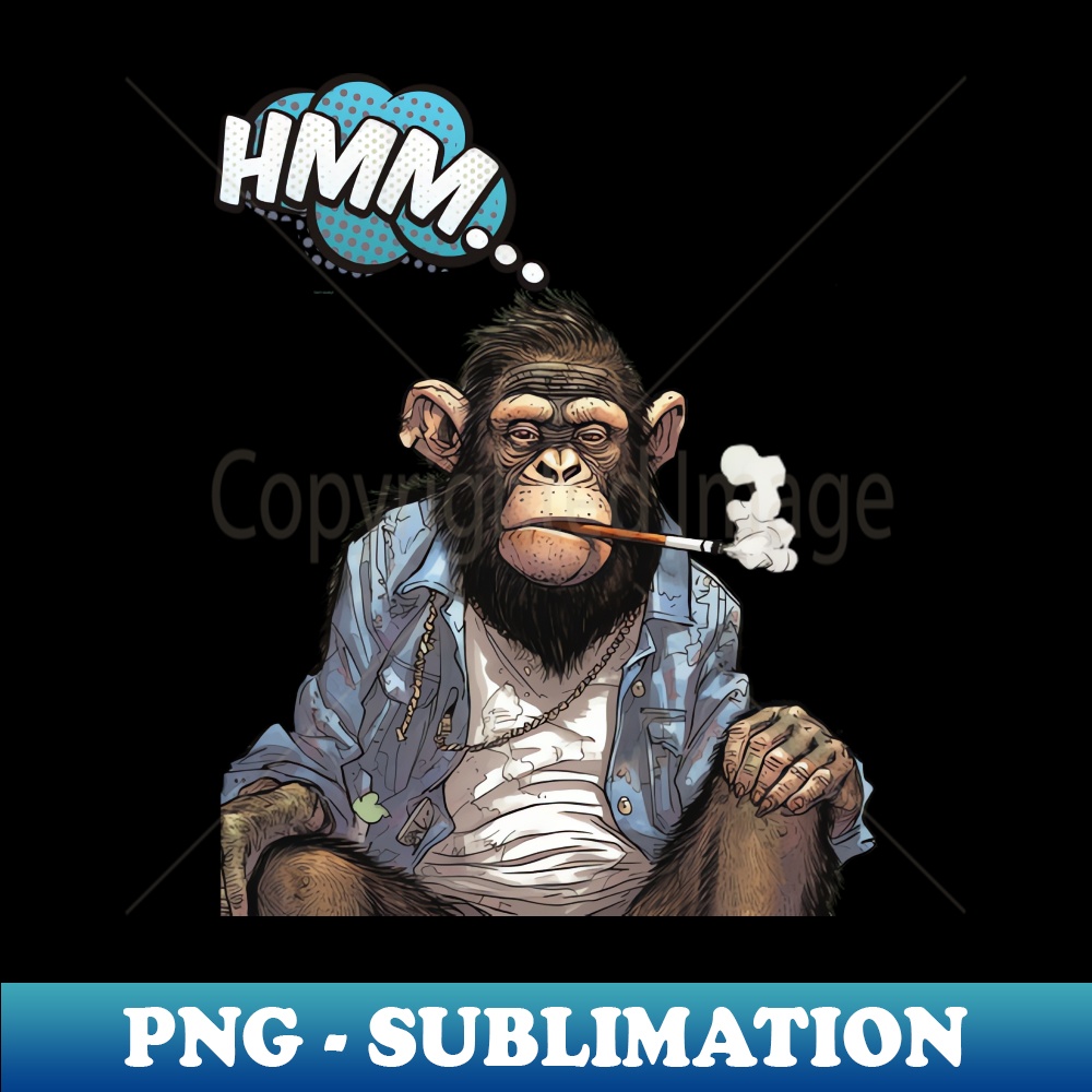 Stoned Monkey Hmm Monkey Thoughts - Trendy Sublimation Digit | Inspire ...