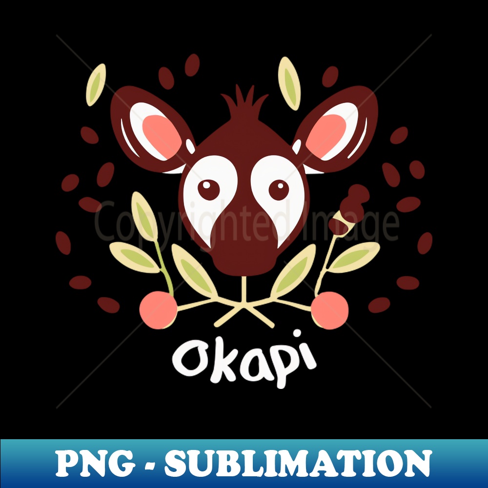 cute okapi surrounded by berries - PNG Transparent Digital D | Inspire Uplift
