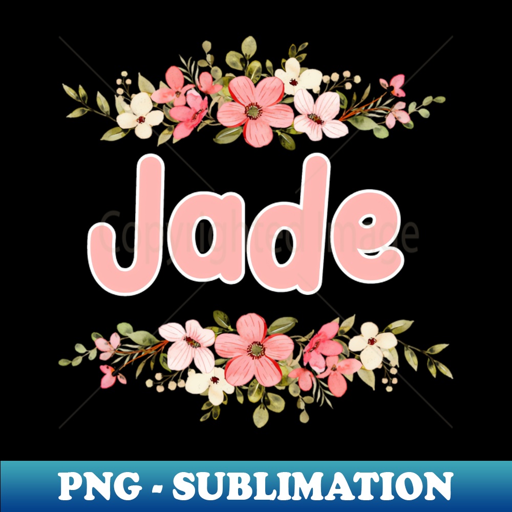 Flower Border Jade Name Label - Modern Sublimation PNG File | Inspire ...