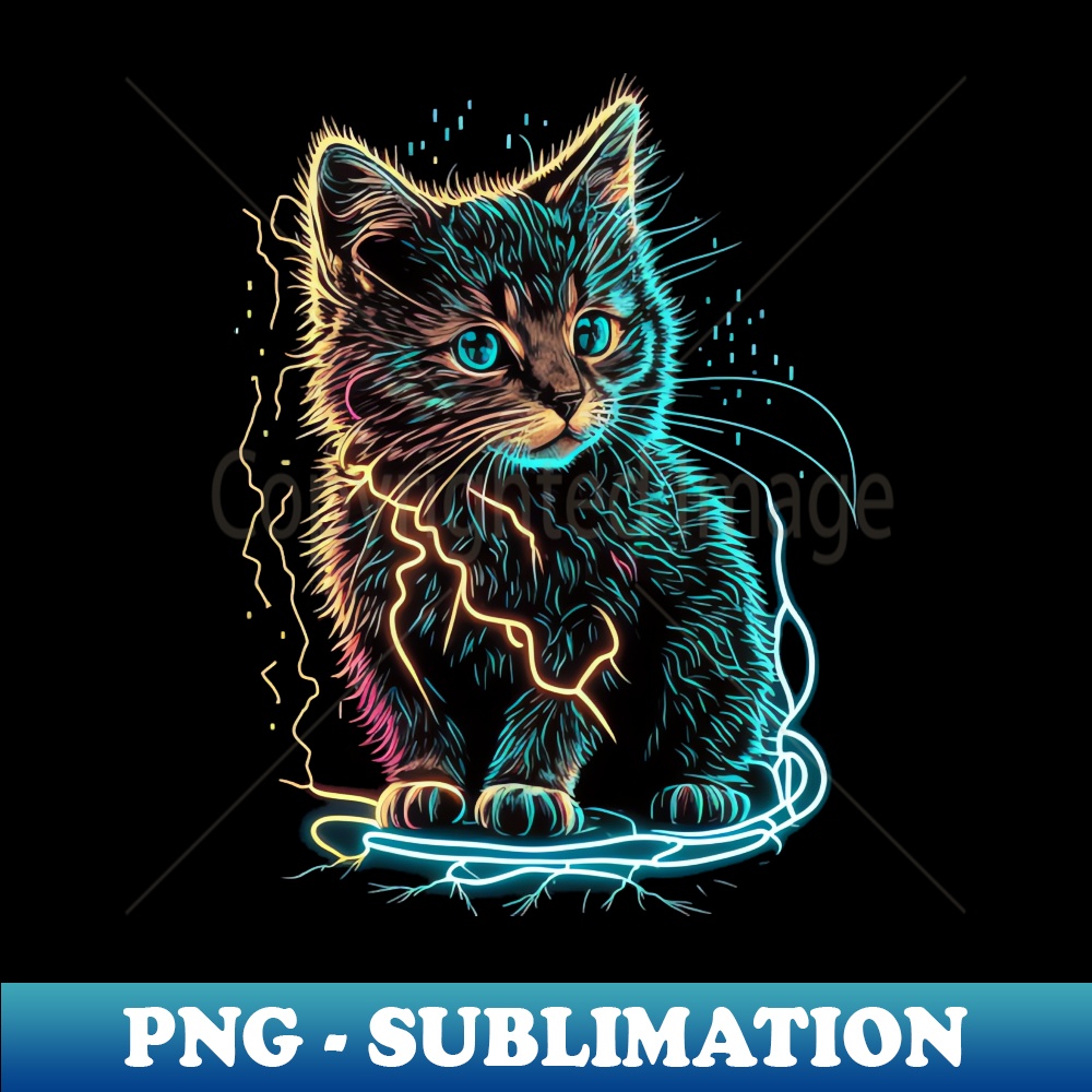 Neon Cat - Instant Sublimation Digital Download - Bring Your - Inspire ...