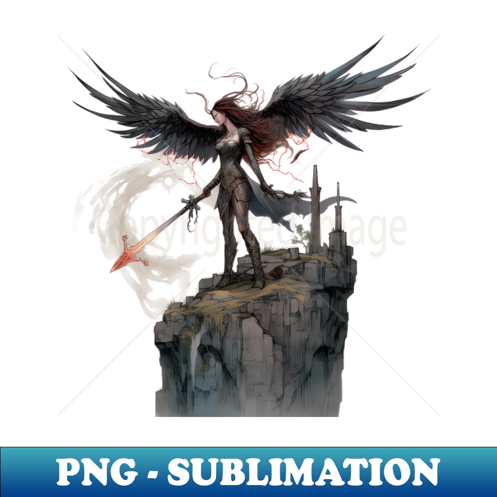 Wings of Destiny Majestic Dark Angel of Fire - High-Quality | Inspire ...